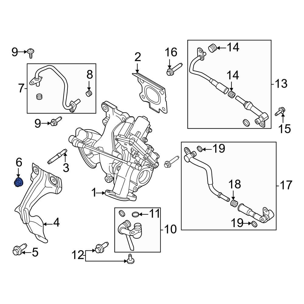 Ford OE W716271S437 - Turbocharger Mount Heat Shield Nut