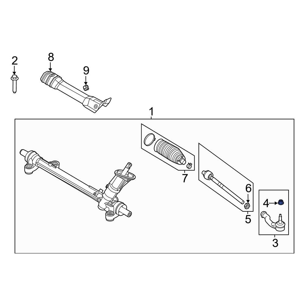 Ford OE W520203S440 - Outer Steering Tie Rod Nut