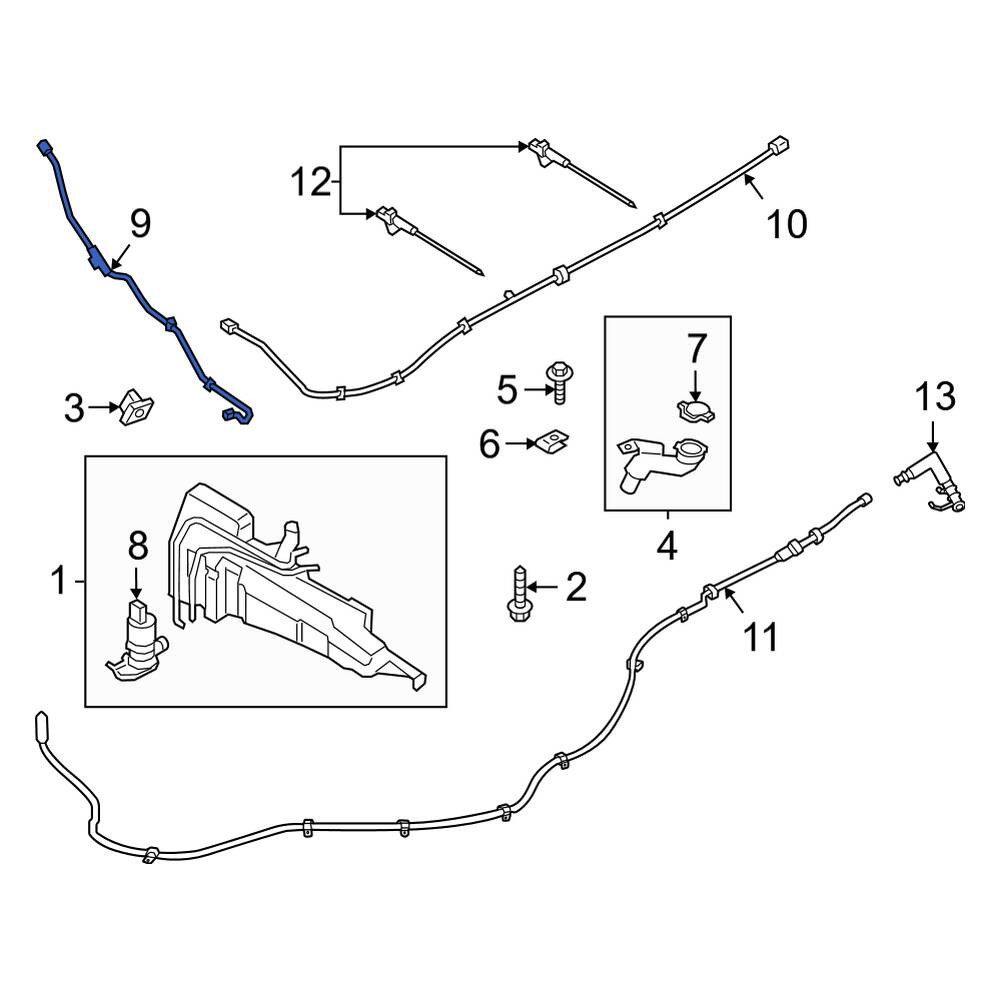 Ford OE M1PZ17A605C - Front Upper Windshield Washer Hose