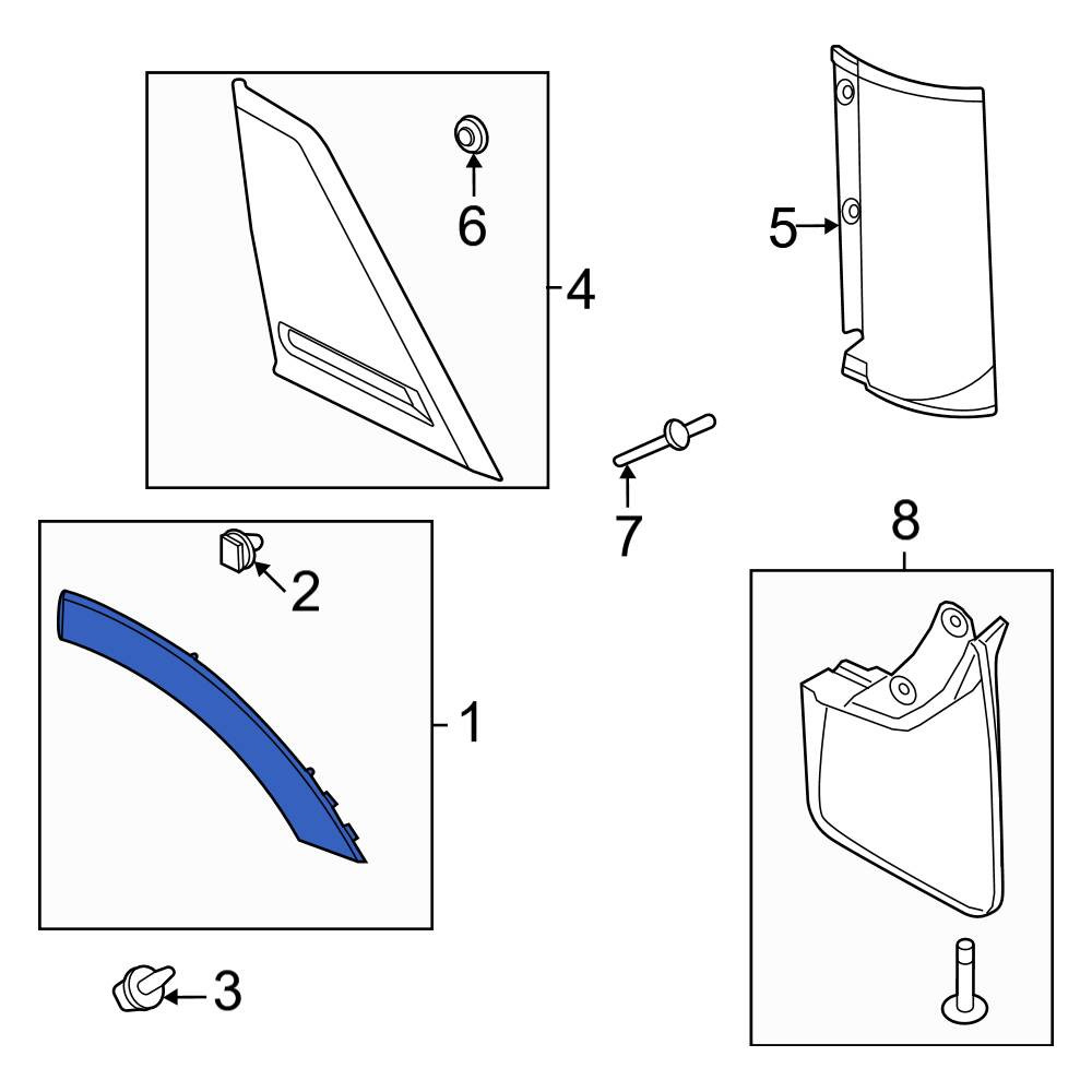 Ford OE M1PZ7829039A - Rear Left Wheel Arch Molding