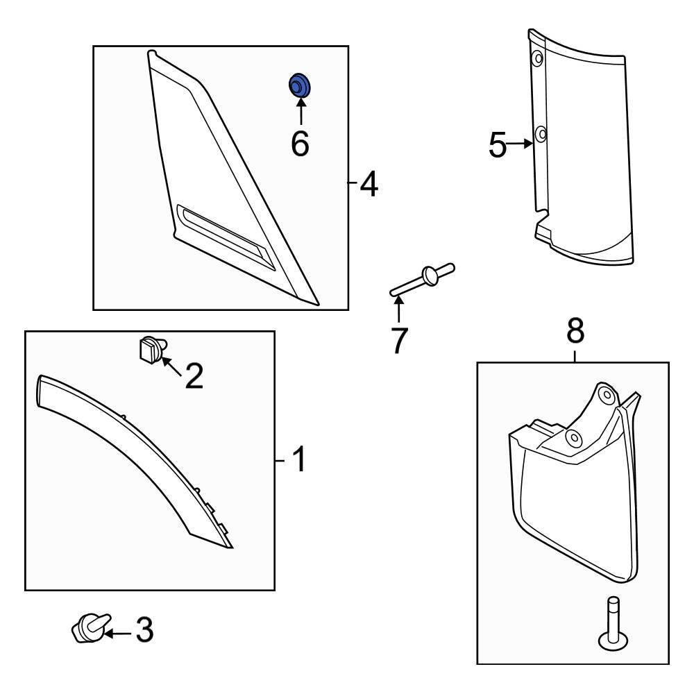 Ford OE W790486S900 - Door Applique Clip