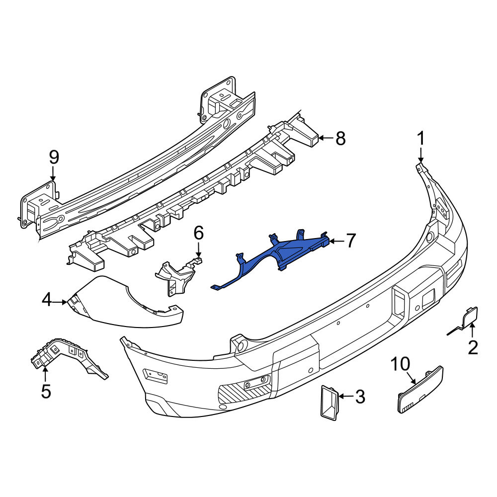 Ford OE S1PZ17754A - Rear Right Inner Bumper Cover Bracket
