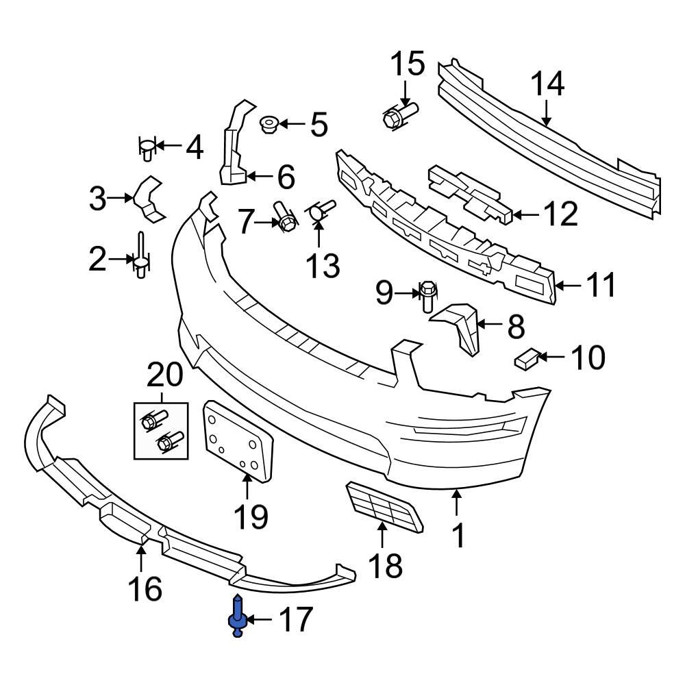 Ford OE N811283S - Valance Panel Rivet