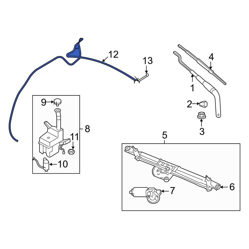 Ford OE 4R3Z17A605AA - Front Windshield Washer Hose