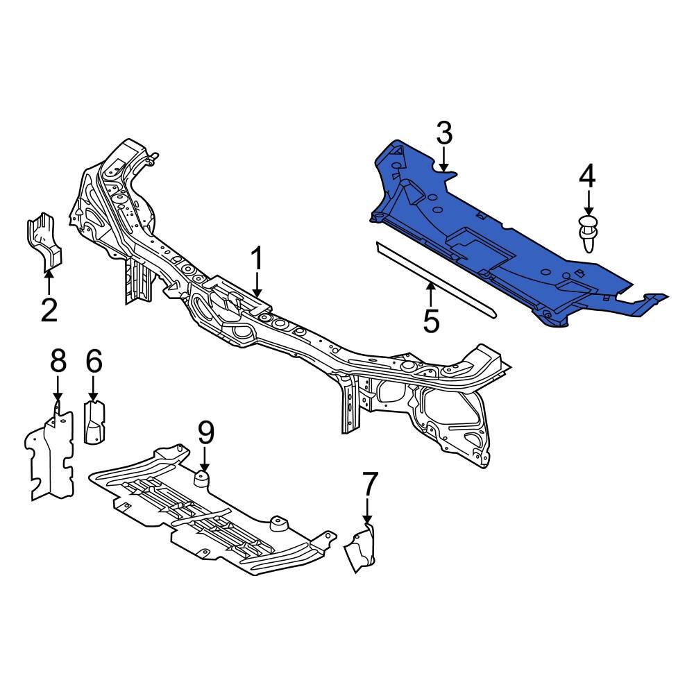 Ford OE BR3Z8C291AA - Front Radiator Support Access Cover