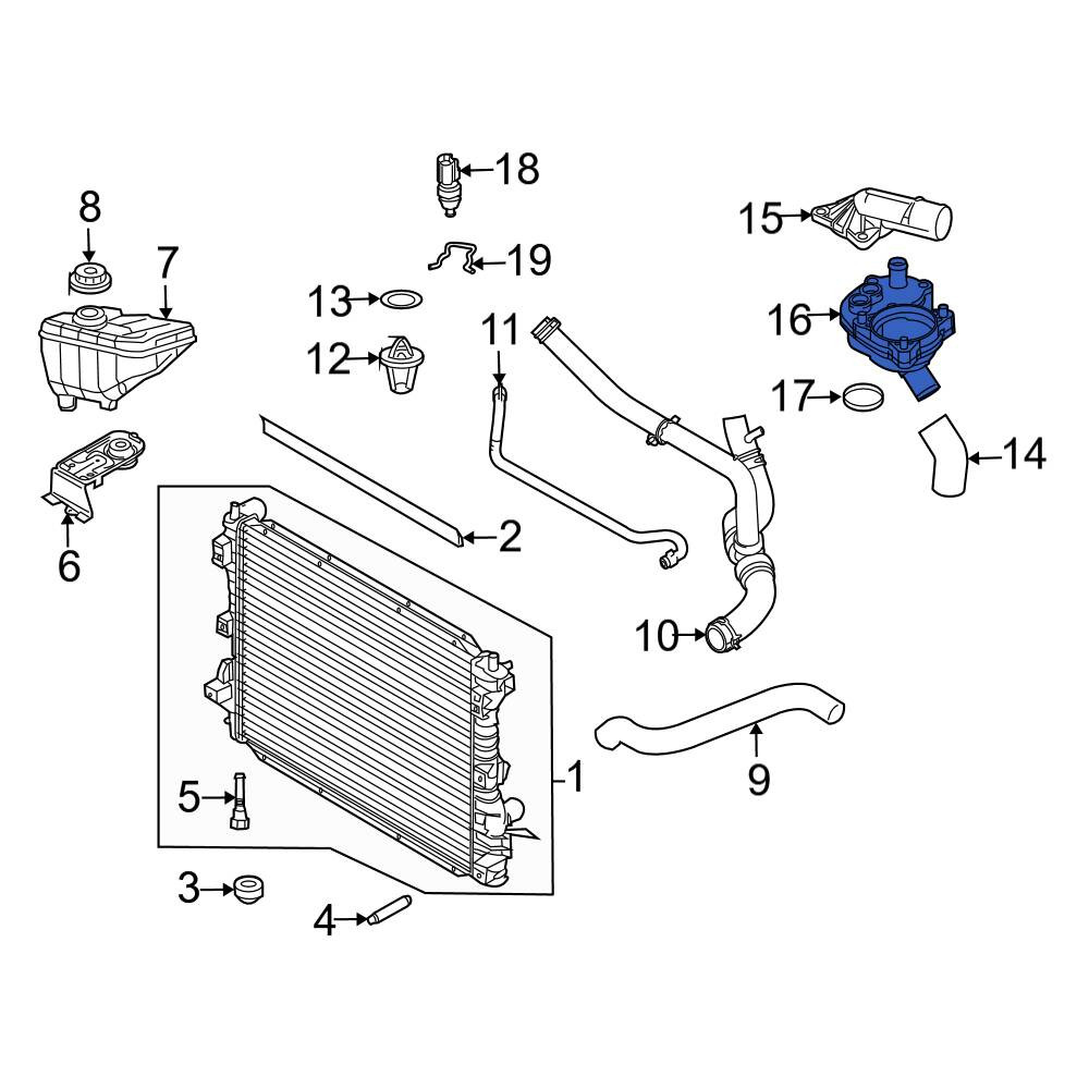 Ford OE GL2Z8592A - Lower Engine Coolant Thermostat Housing