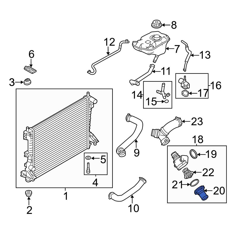 Ford OE BR3Z18599A - Upper Engine Coolant Thermostat Housing
