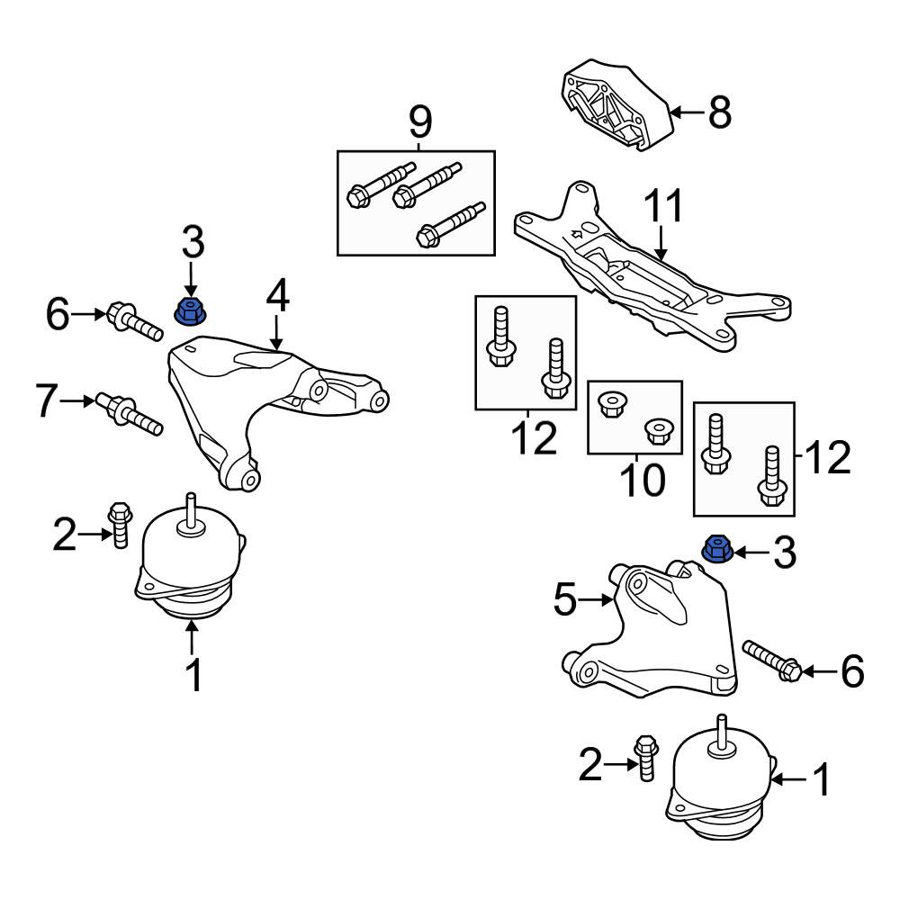 Ford OE W712530S440 - Engine Mount Nut
