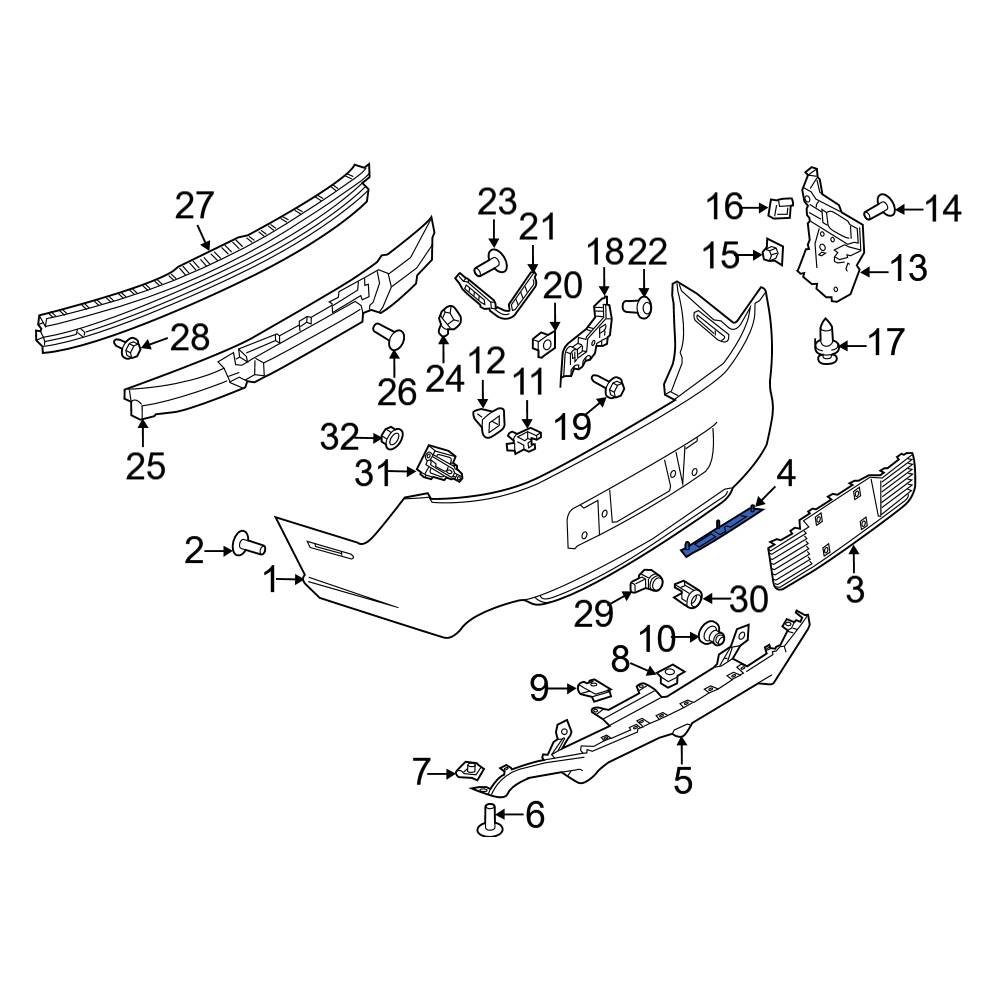 Ford OE DR3Z17C830AA - Rear Bumper Trim