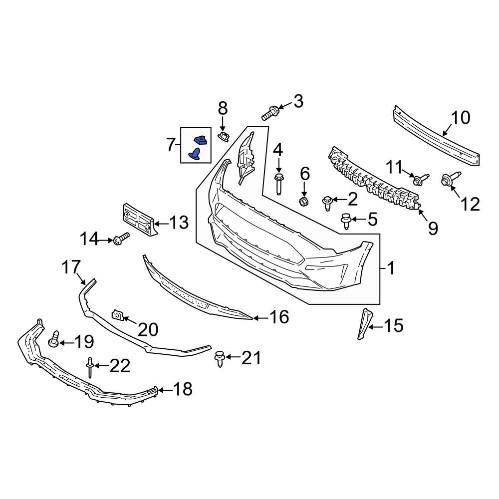 Ford OE JR3Z17C947C - Front Left Bumper Cover Support Rail Bracket