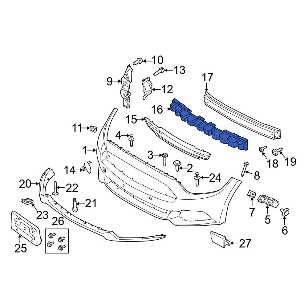 Ford OE FR3Z17C882A - Front Bumper Impact Absorber