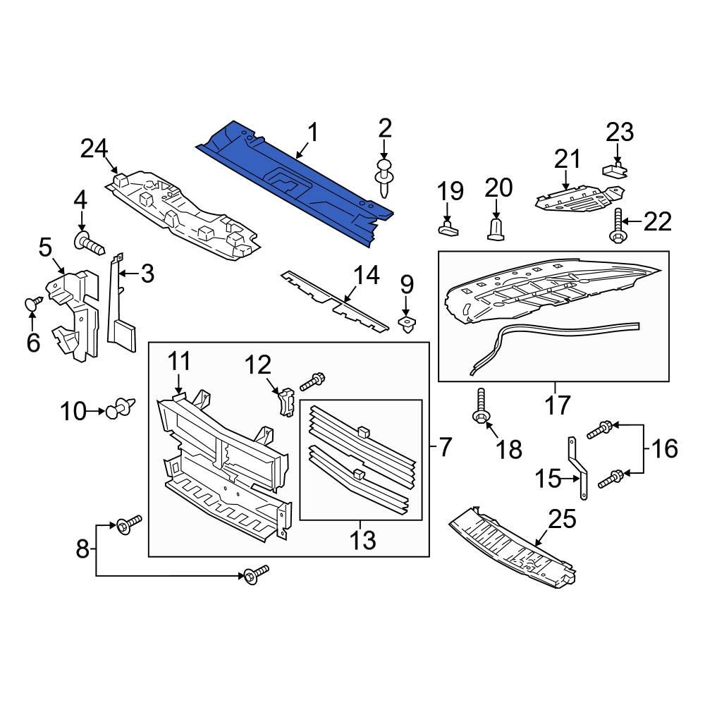 Ford OE FR3Z8C291A - Front Radiator Support Access Cover