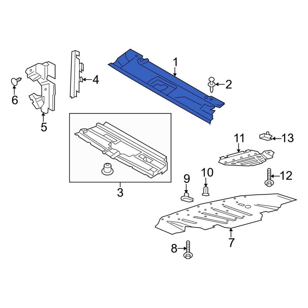 Ford OE FR3Z8C291A - Front Radiator Support Access Cover