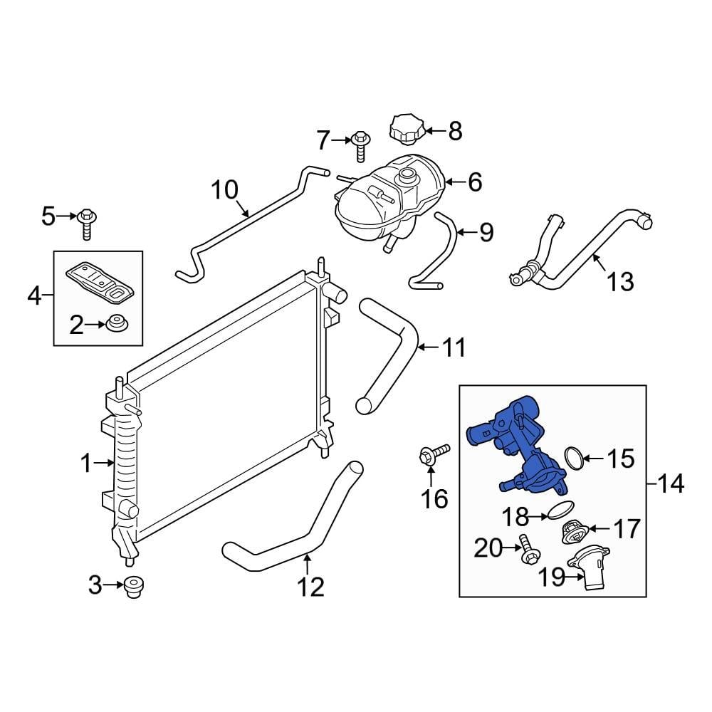 Ford OE BL3Z8A586G - Engine Coolant Thermostat Housing