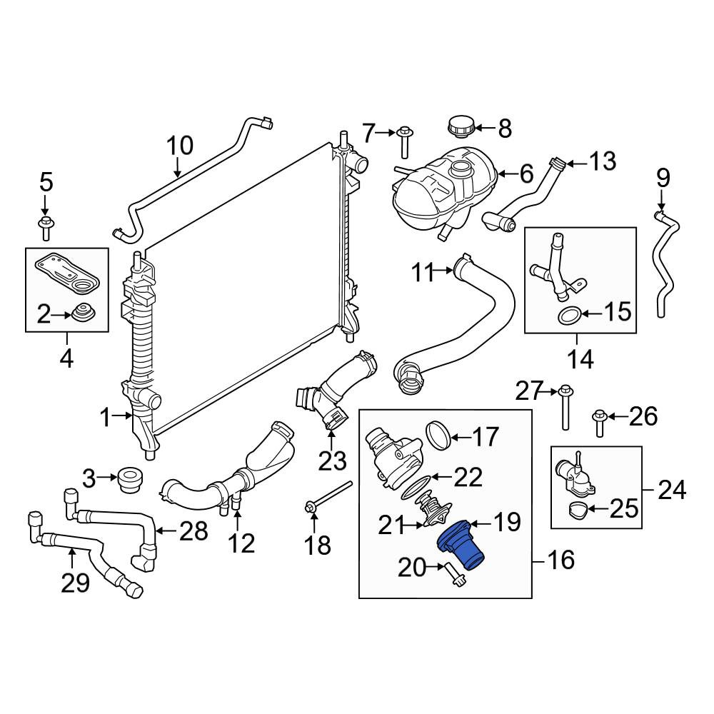 Ford OE BR3Z18599A - Upper Engine Coolant Thermostat Housing
