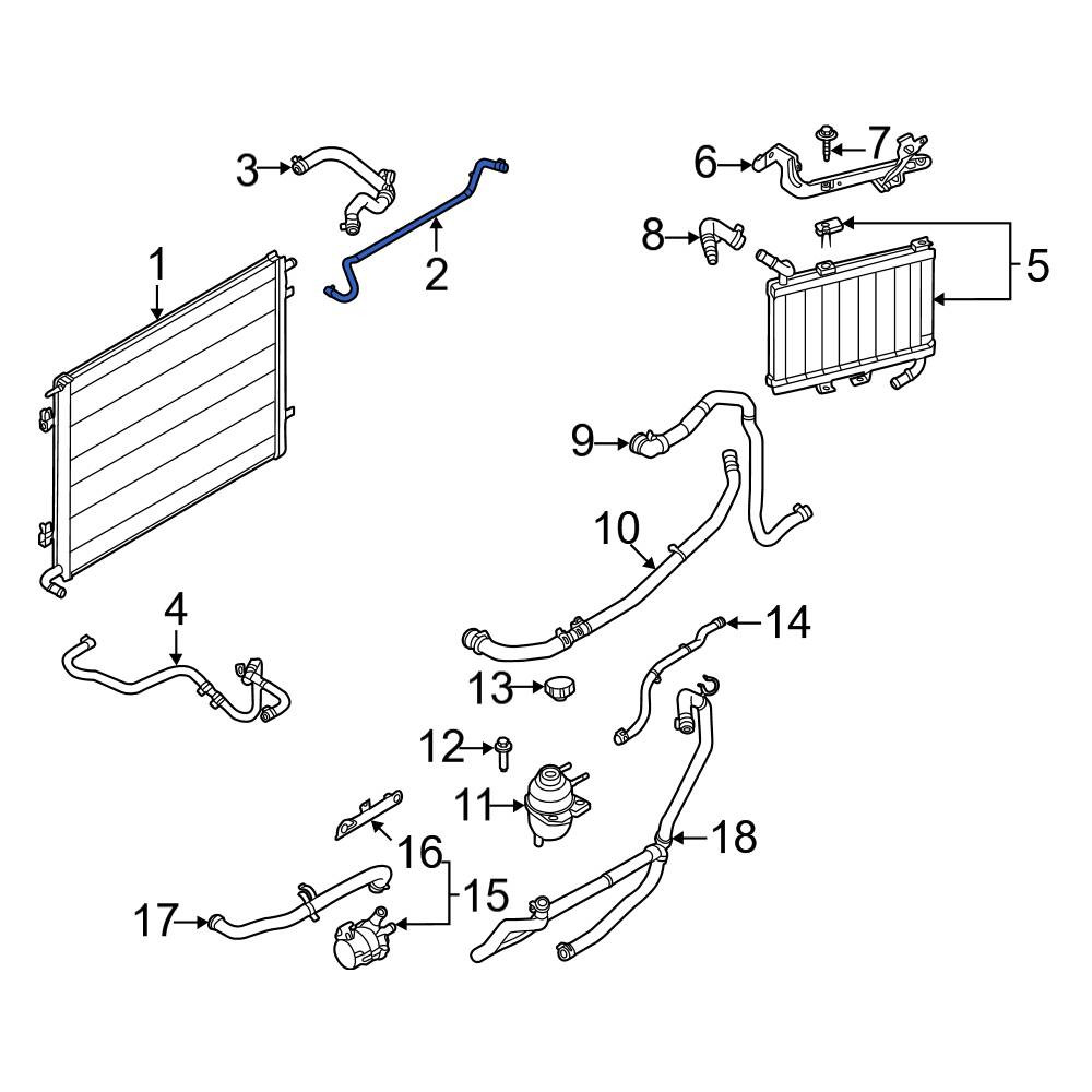 Ford OE FR3Z8075G - Front Engine Coolant Overflow Hose