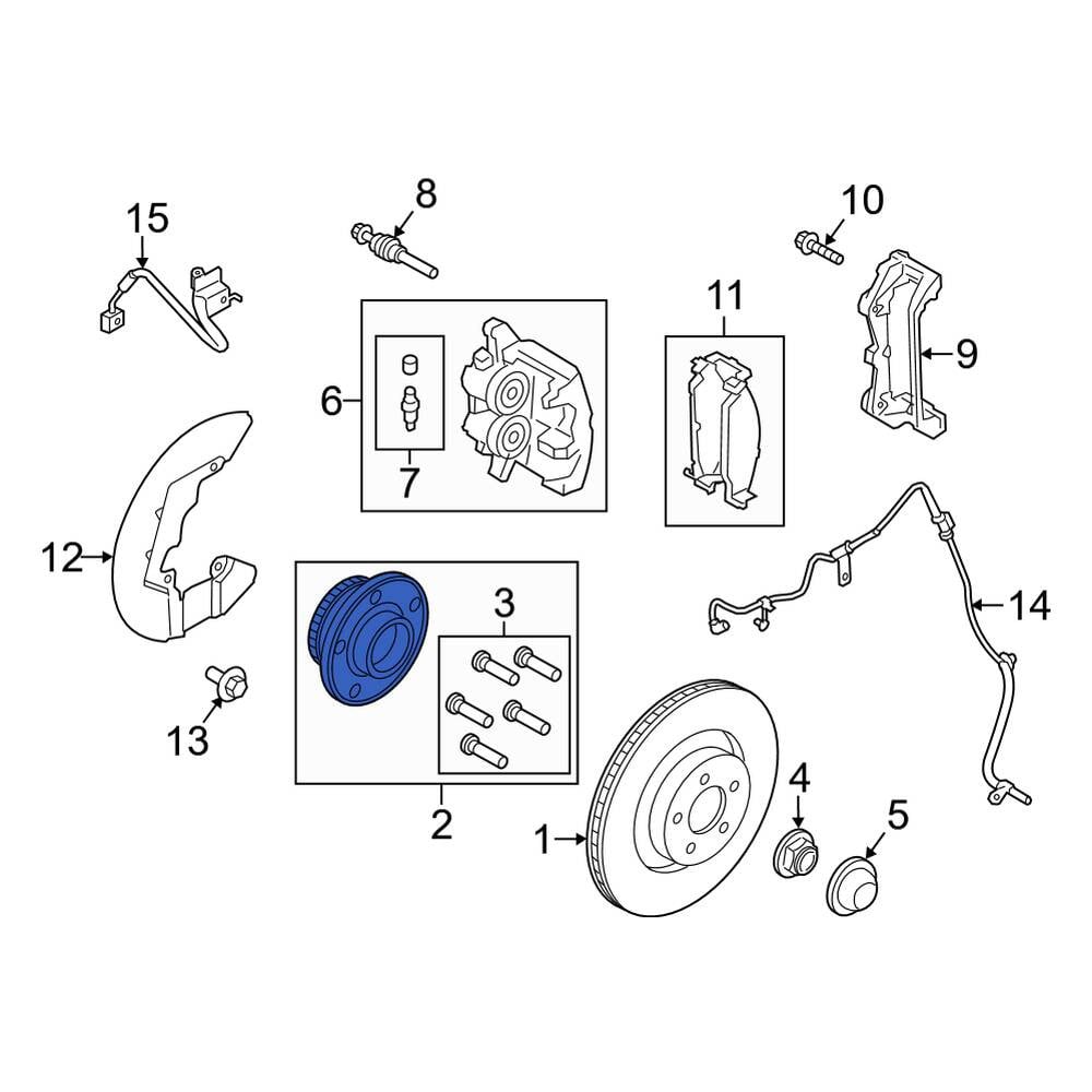 Ford OE FR3Z1104A - Front Wheel Bearing and Hub Assembly