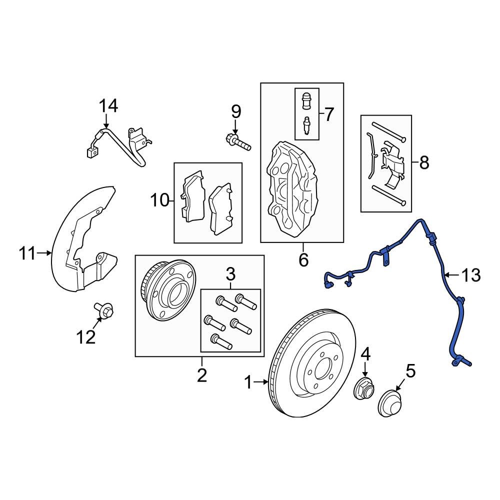 Ford OE FR3Z2C204A - Front Right ABS Wheel Speed Sensor