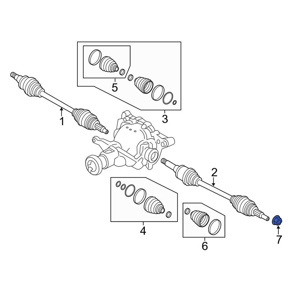 Ford OE CCPZ3B477G - Rear CV Joint Nut