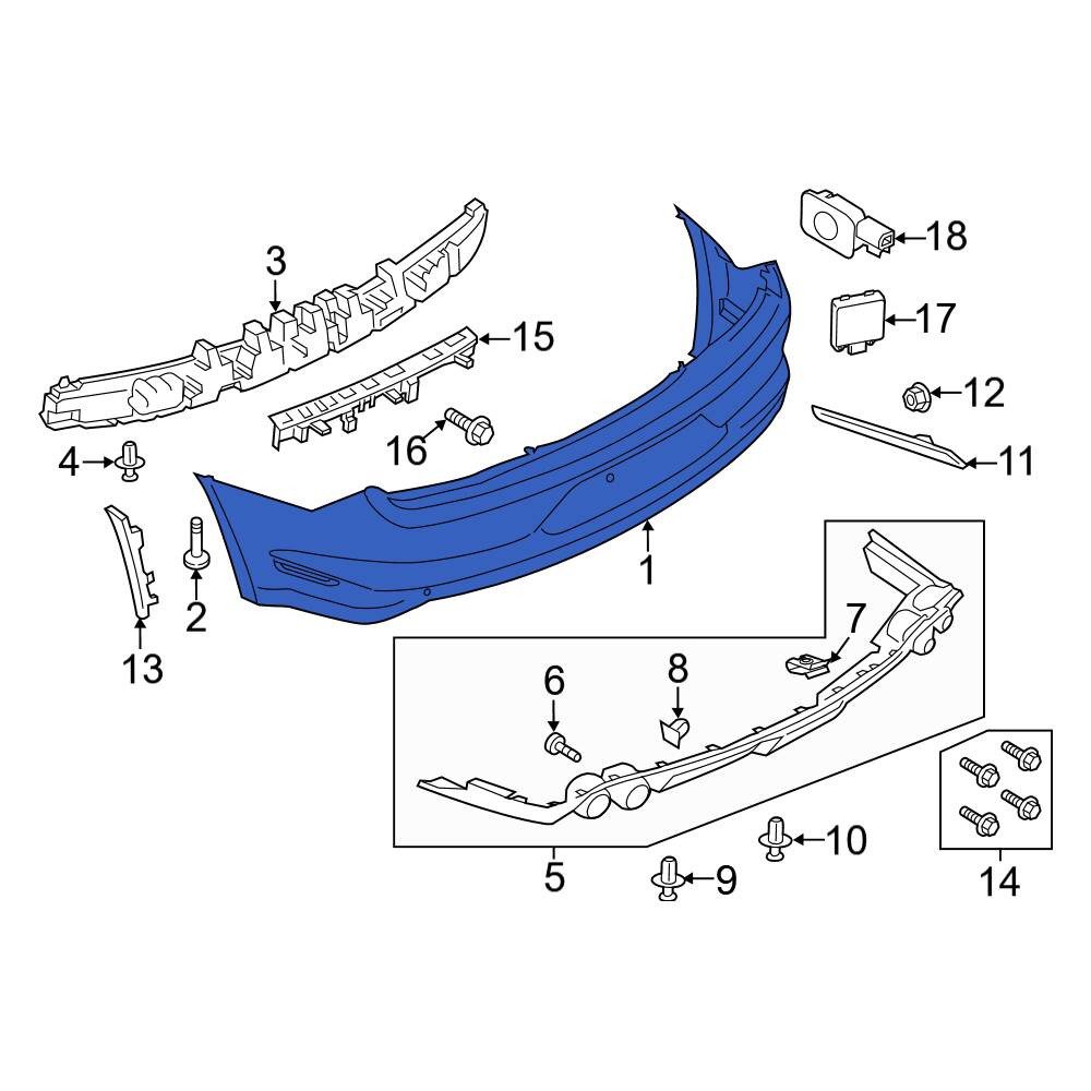 Ford OE FR3Z17K835AL - Rear Bumper Cover
