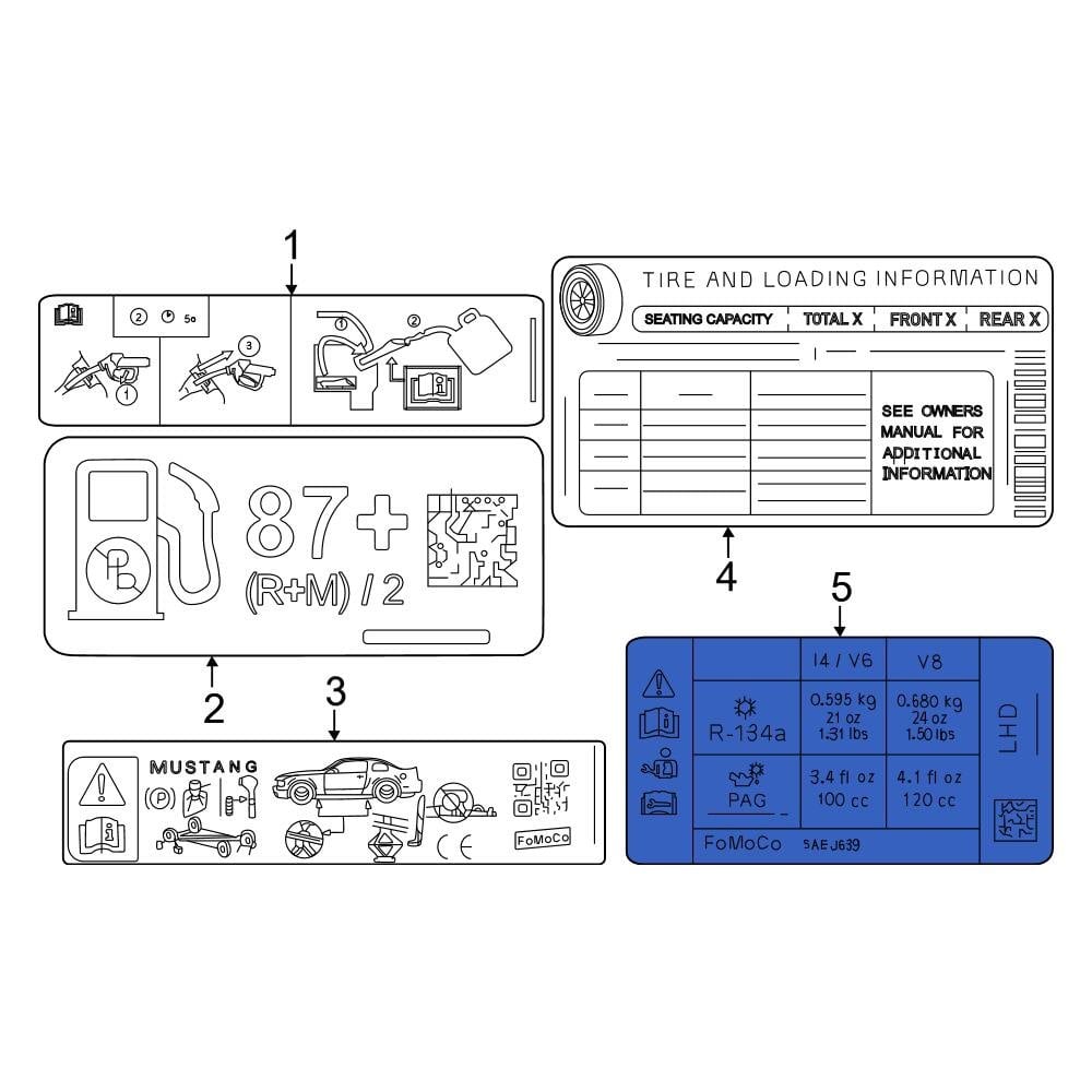 Ford OE PR3Z9900014G - A/C System Information Label