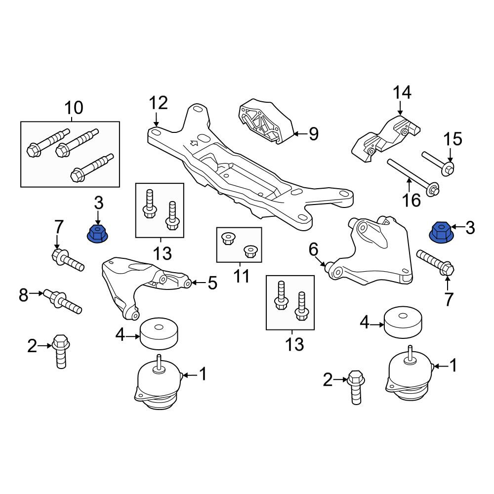 Ford OE W712530S440 - Engine Mount Nut
