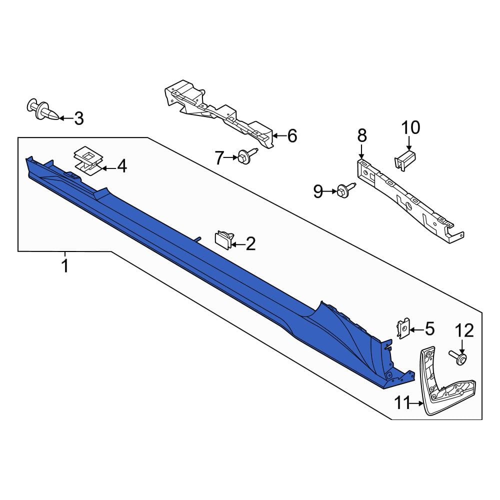 Ford OE PR3Z6310176AAPTM - Right Rocker Panel Guard