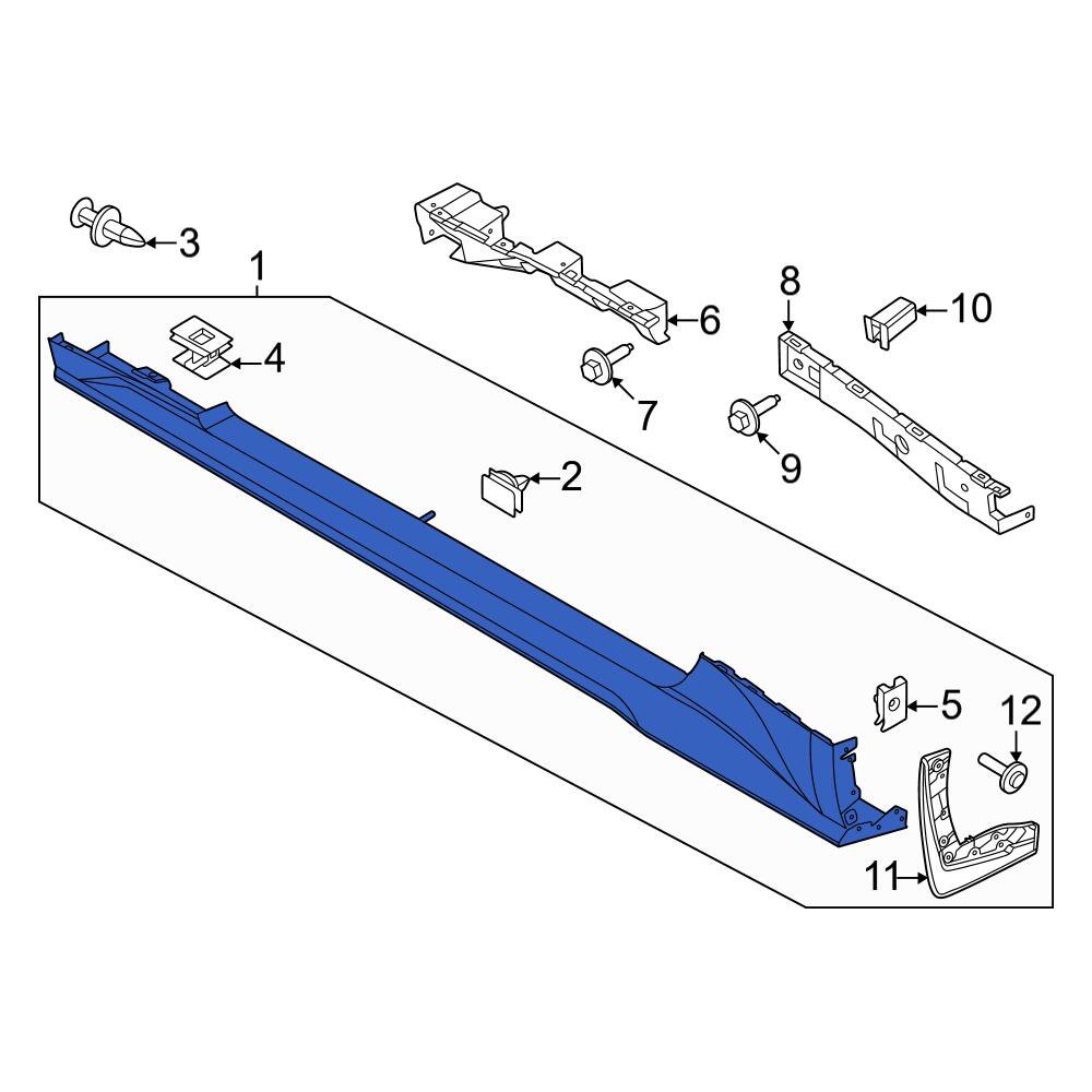 Ford OE PR3Z6310177AAPTM - Left Rocker Panel Guard