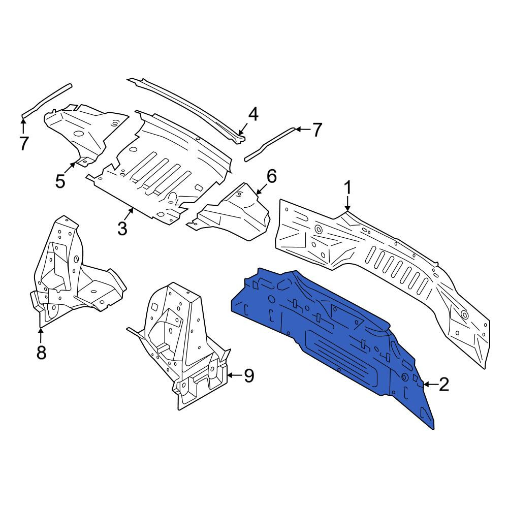 Ford OE PR3Z6340320A - Rear Inner Rear Body Panel