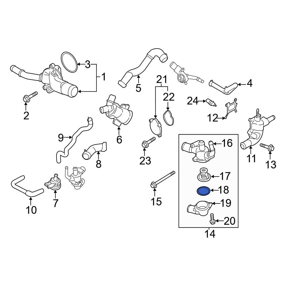 Ford OE BR3Z8255A - Engine Coolant Thermostat Gasket