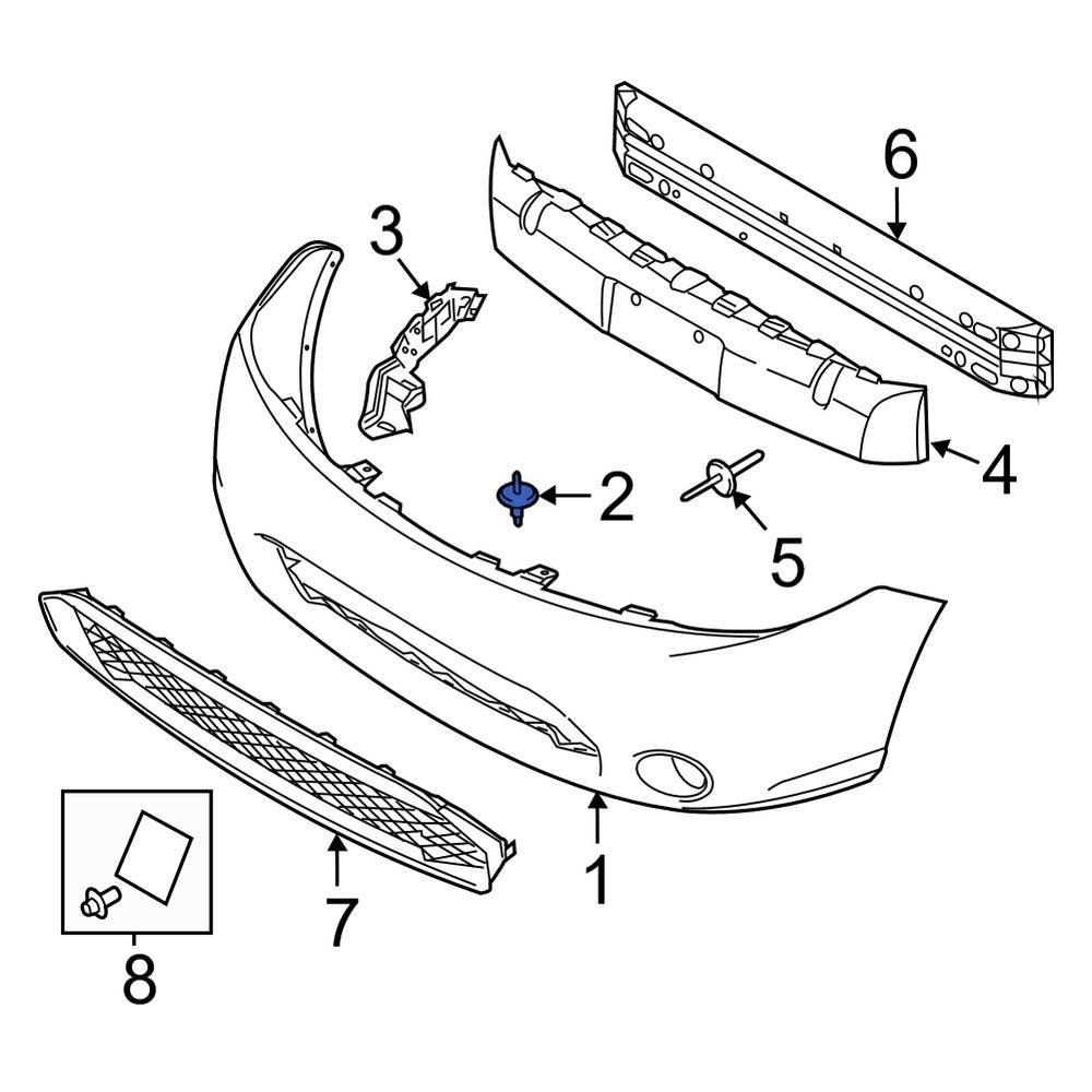 Ford OE W704340S300 - Front Bumper Cover Retainer