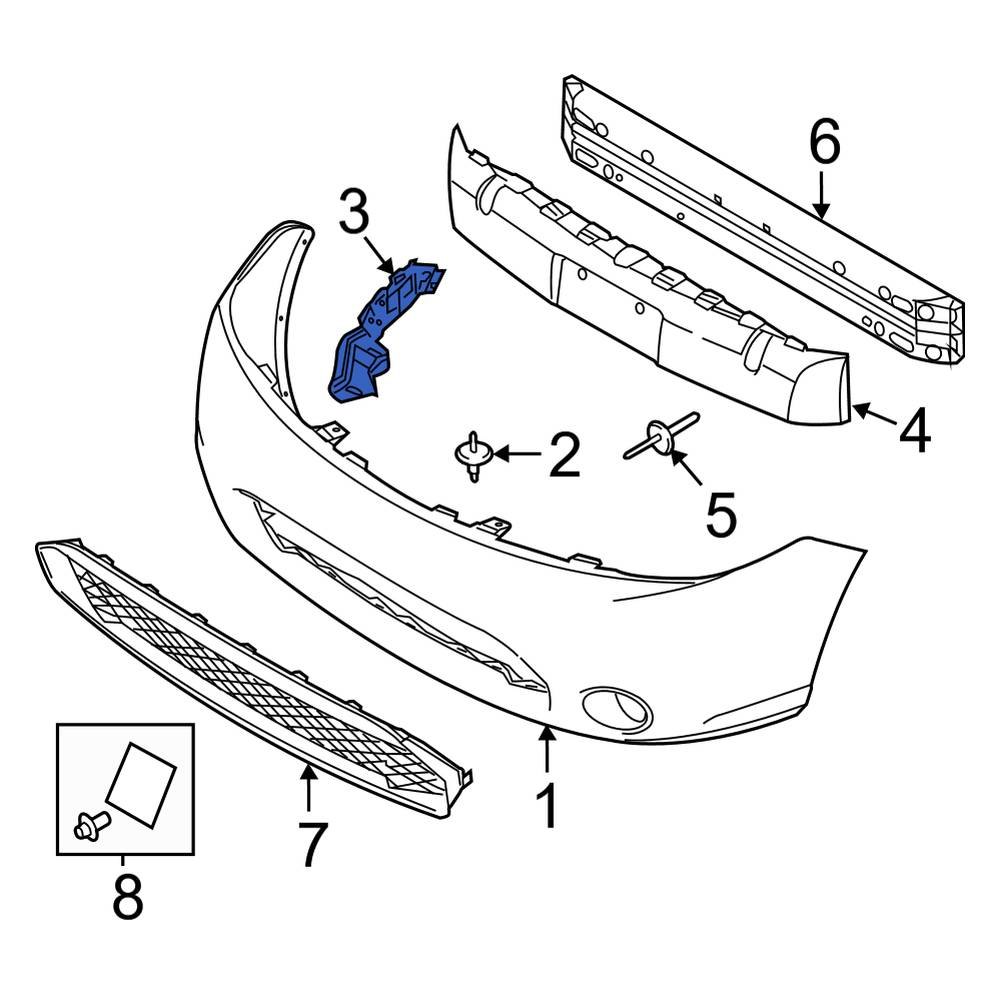 Ford OE 8S4Z17C947A - Front Right Bumper Cover Reinforcement
