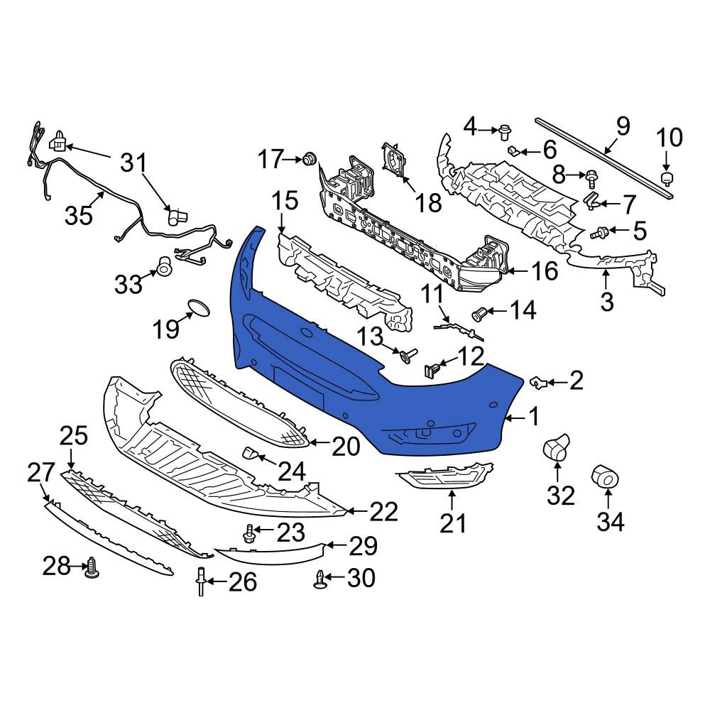 Ford OE F1EZ17757CAPTM - Front Bumper Cover