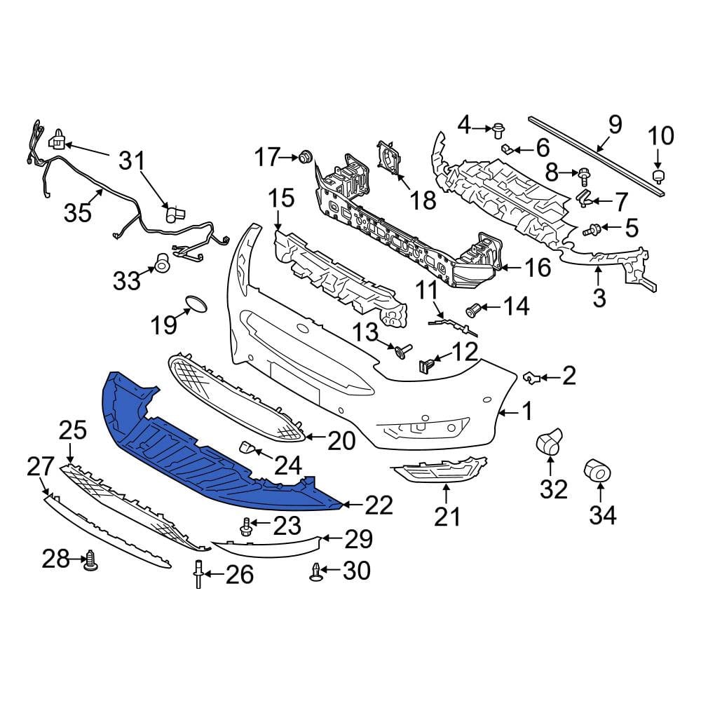 Ford OE F1EZ17808A - Front Radiator Support Air Deflector