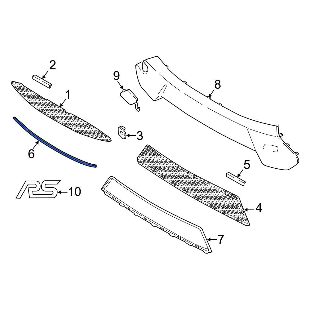 Ford OE G1EZ17K946A - Front Upper Grille Molding