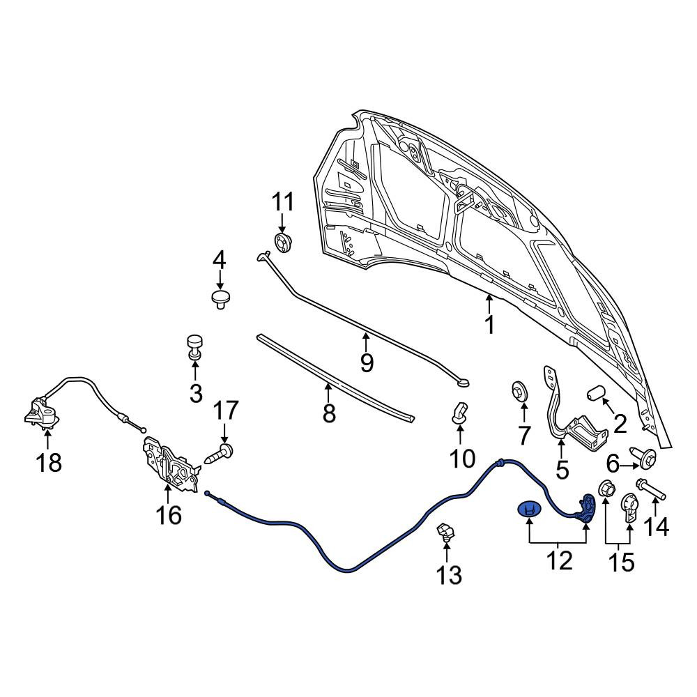 Ford OE CV6Z16916A - Front Hood Release Cable