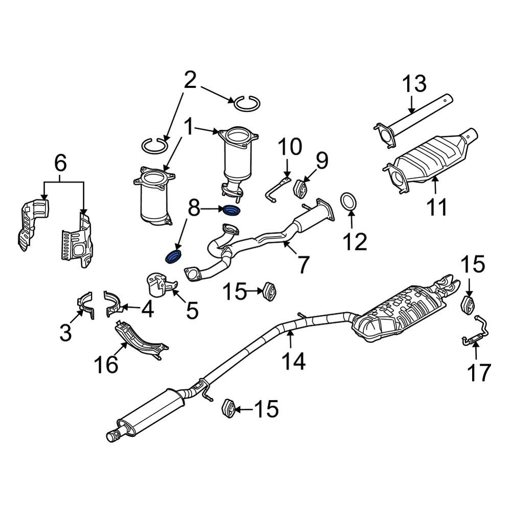 Ford OE 7T4Z9450AA - Front Left Exhaust Crossover Gasket