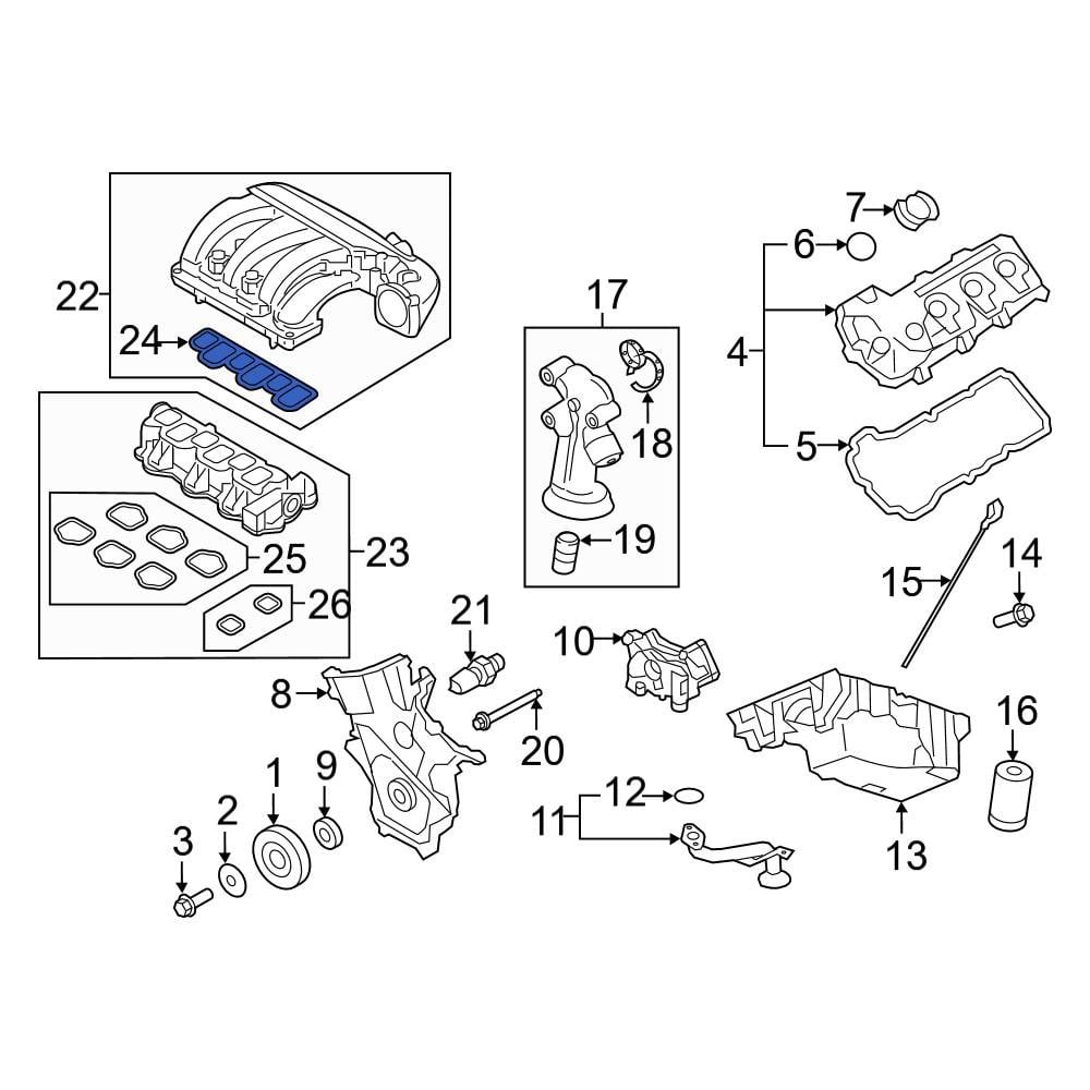 Ford OE AT4Z9H486A - Upper Engine Intake Manifold Gasket