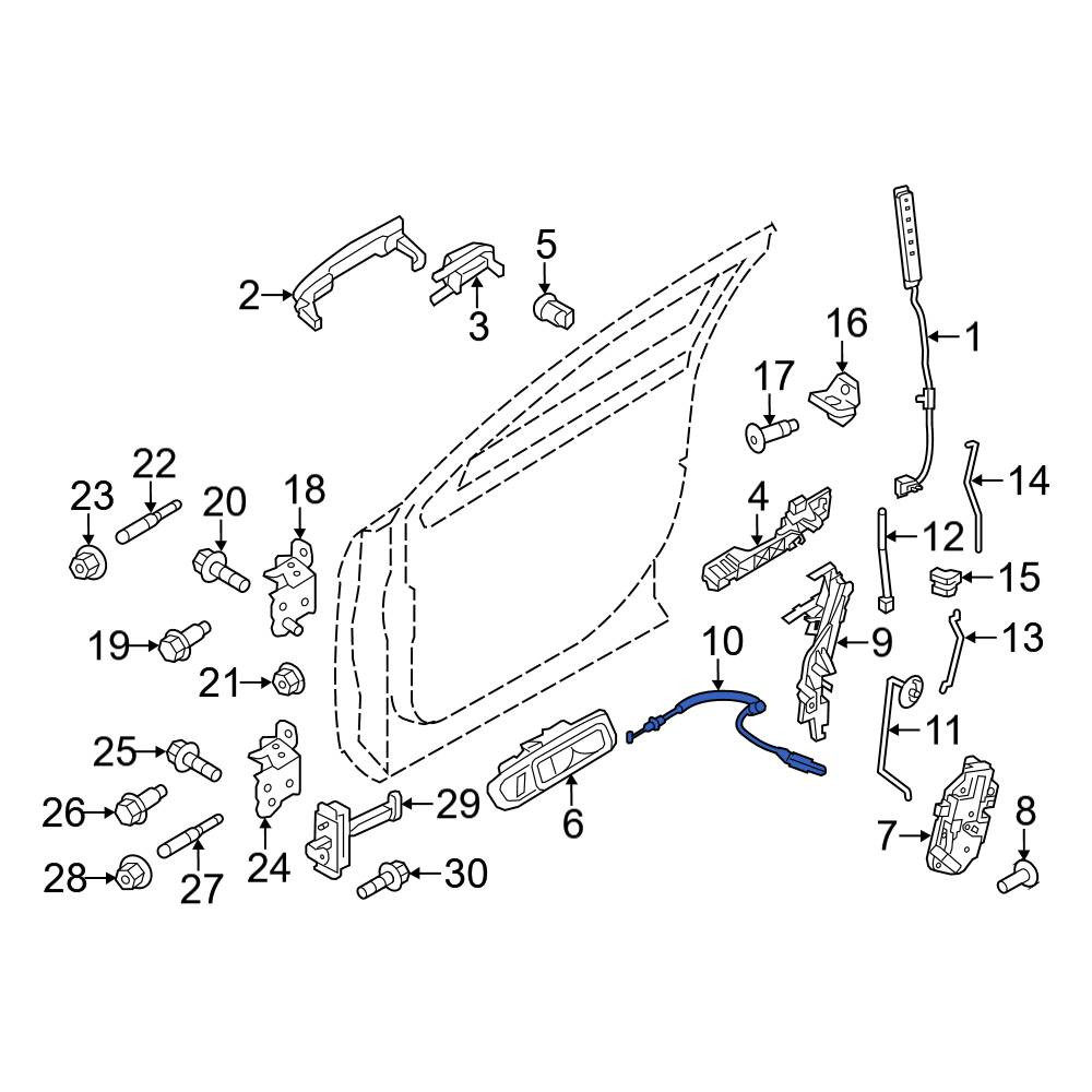 Ford OE AG1Z54221A00A - Front Door Latch Cable