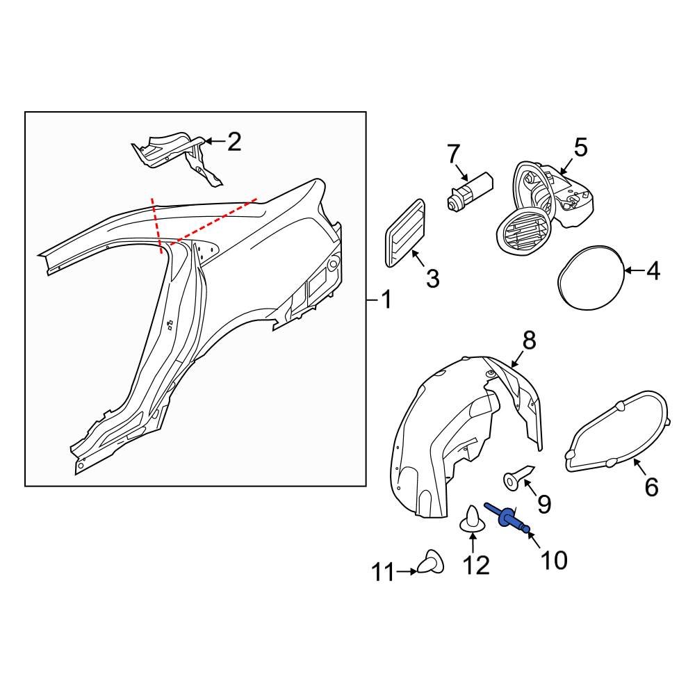 Ford OE W712650S417 - Quarter Panel Splash Shield Clip