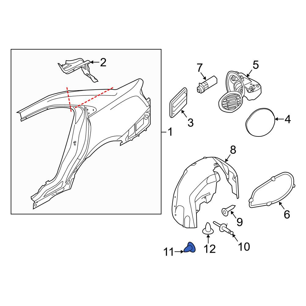 Ford OE W712650S417 - Quarter Panel Splash Shield Clip