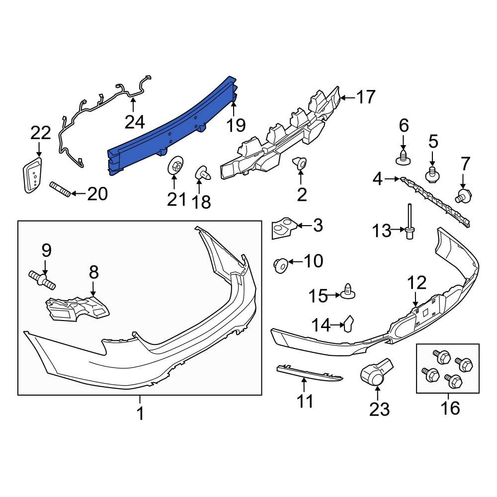 Ford OE AG1Z17906A - Rear Bumper Impact Bar