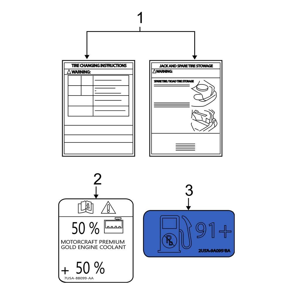 Ford OE 2U5Z9A095BA - Fuel Information Label