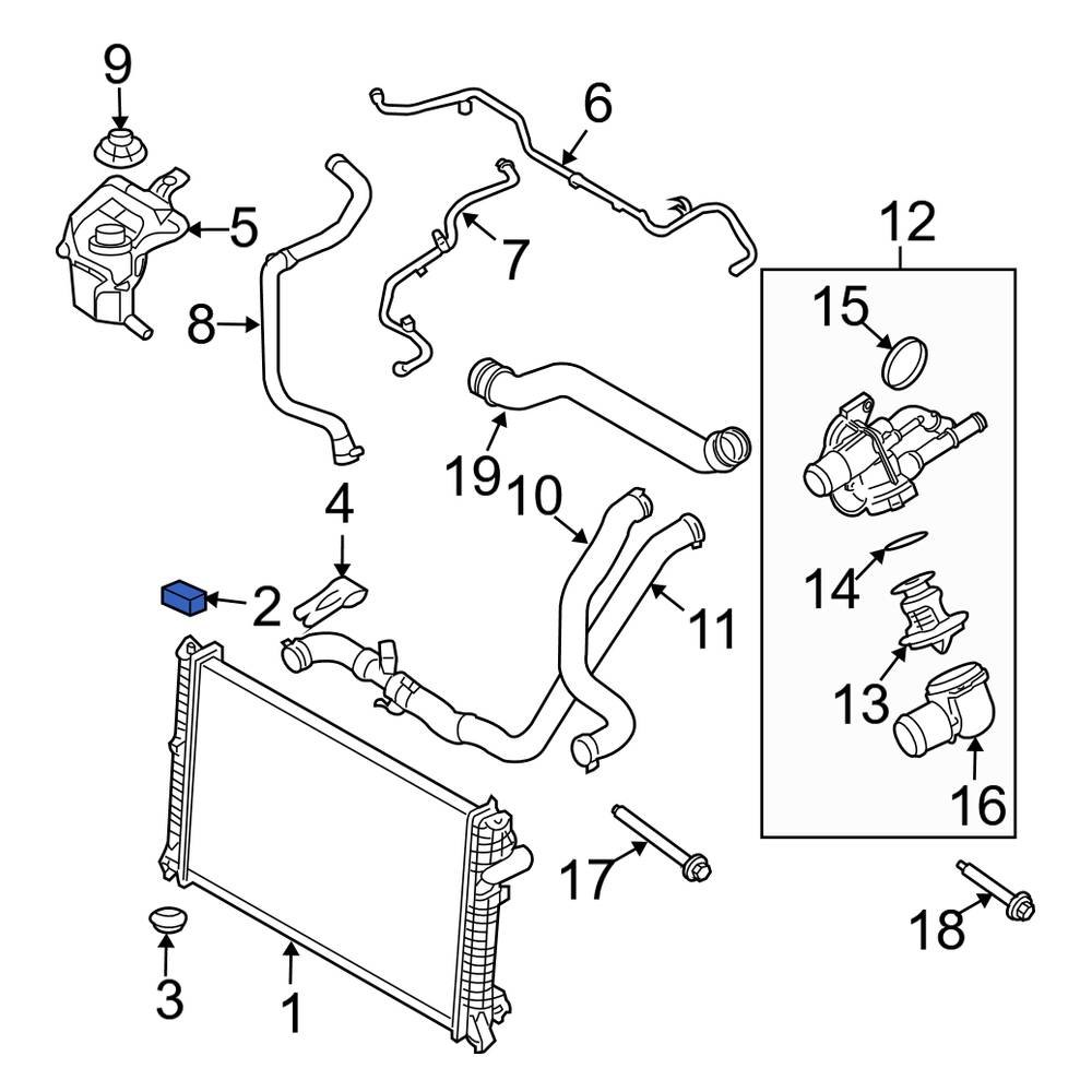 Ford OE 6E5Z8125AA - Upper Radiator Insulator