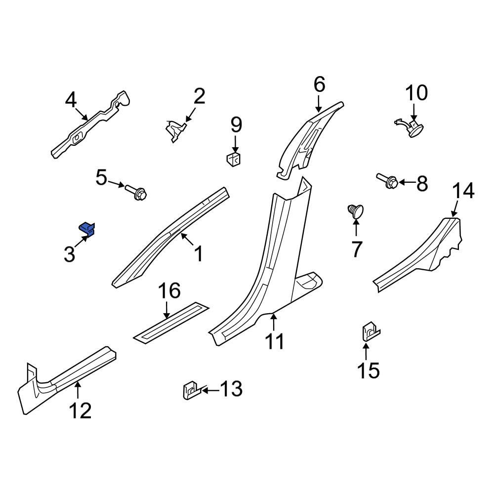 Ford OE W711044S403 - Body A-Pillar Trim Panel Clip