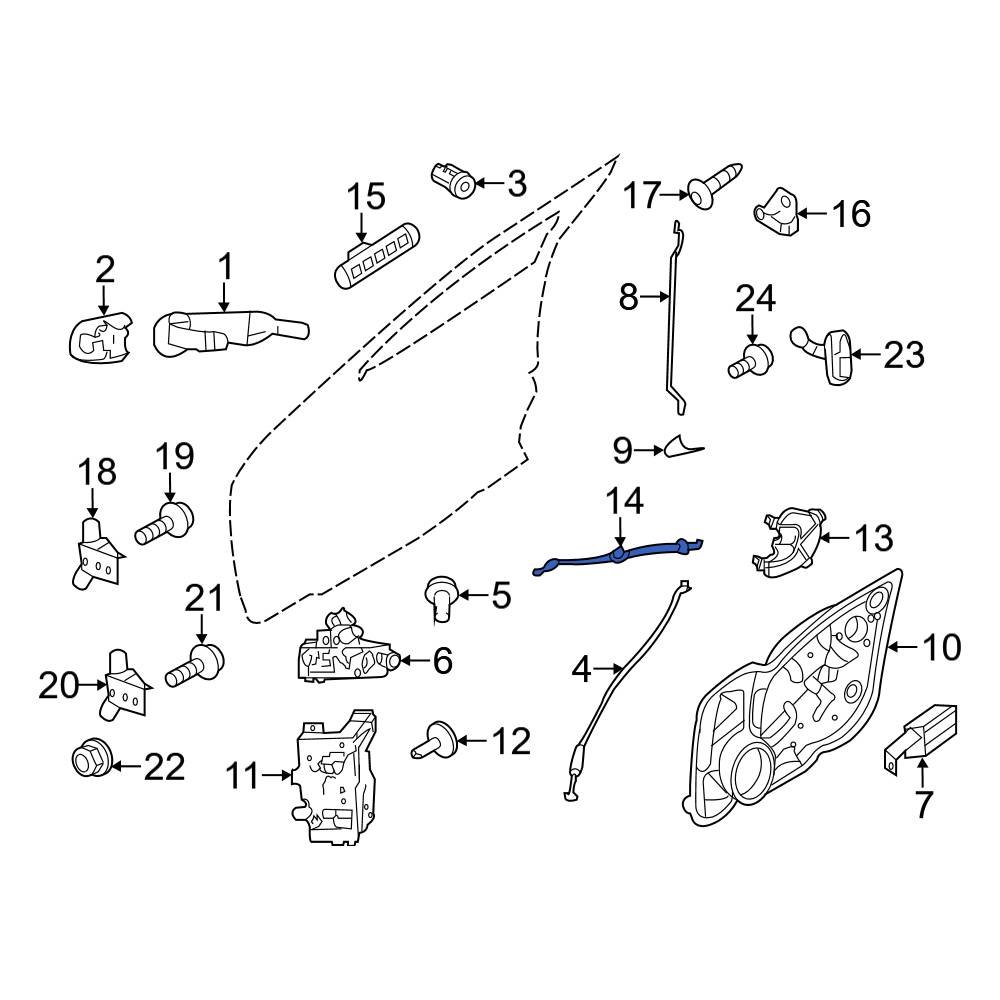 Ford OE BE5Z54221A00A - Front Door Latch Cable