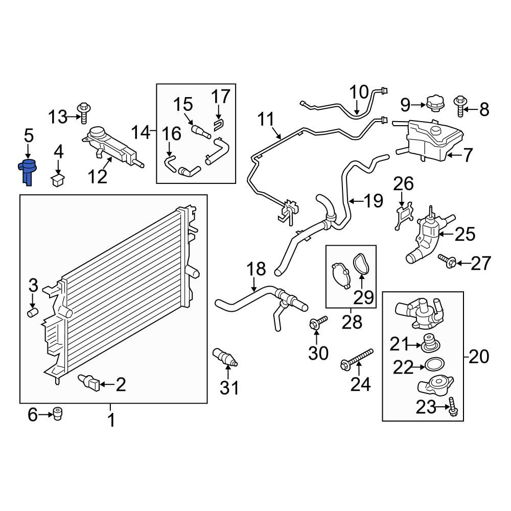Ford OE F2GZ8A193A - Upper Radiator Mount Bracket