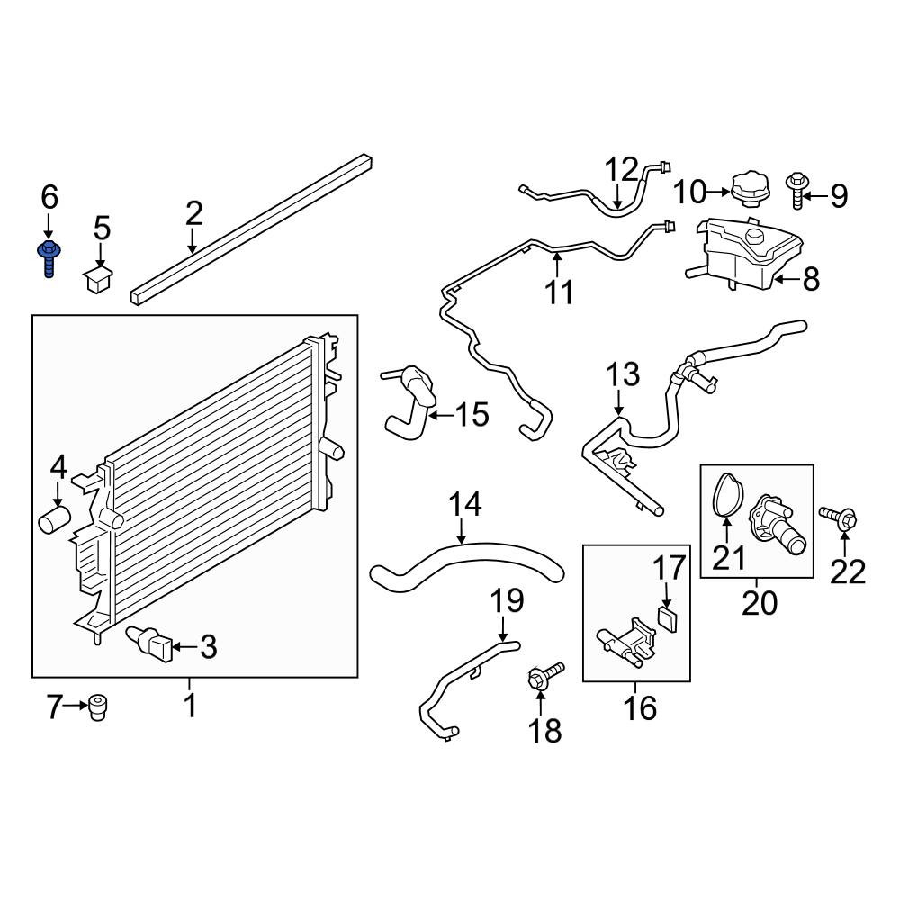 Ford OE F2GZ8A193A - Upper Radiator Mount Bracket