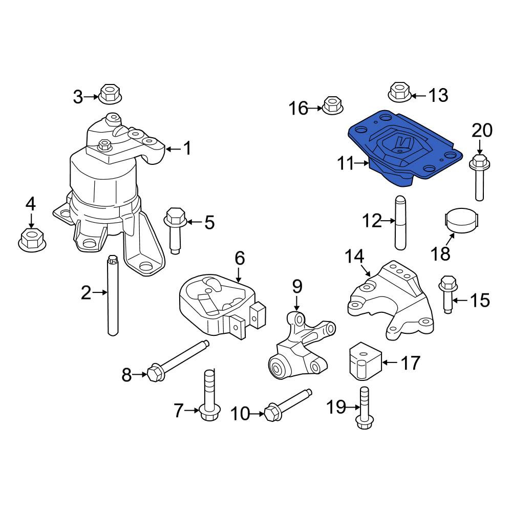 Ford OE GG9Z6068A - Upper Manual Transmission Mount