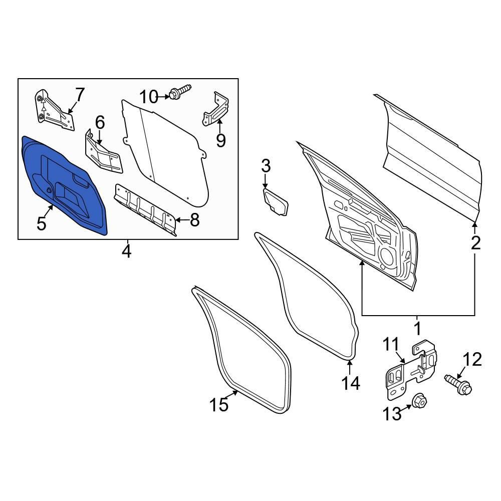 Ford OE DS7Z54237A04B - Front Right Door Water Deflector